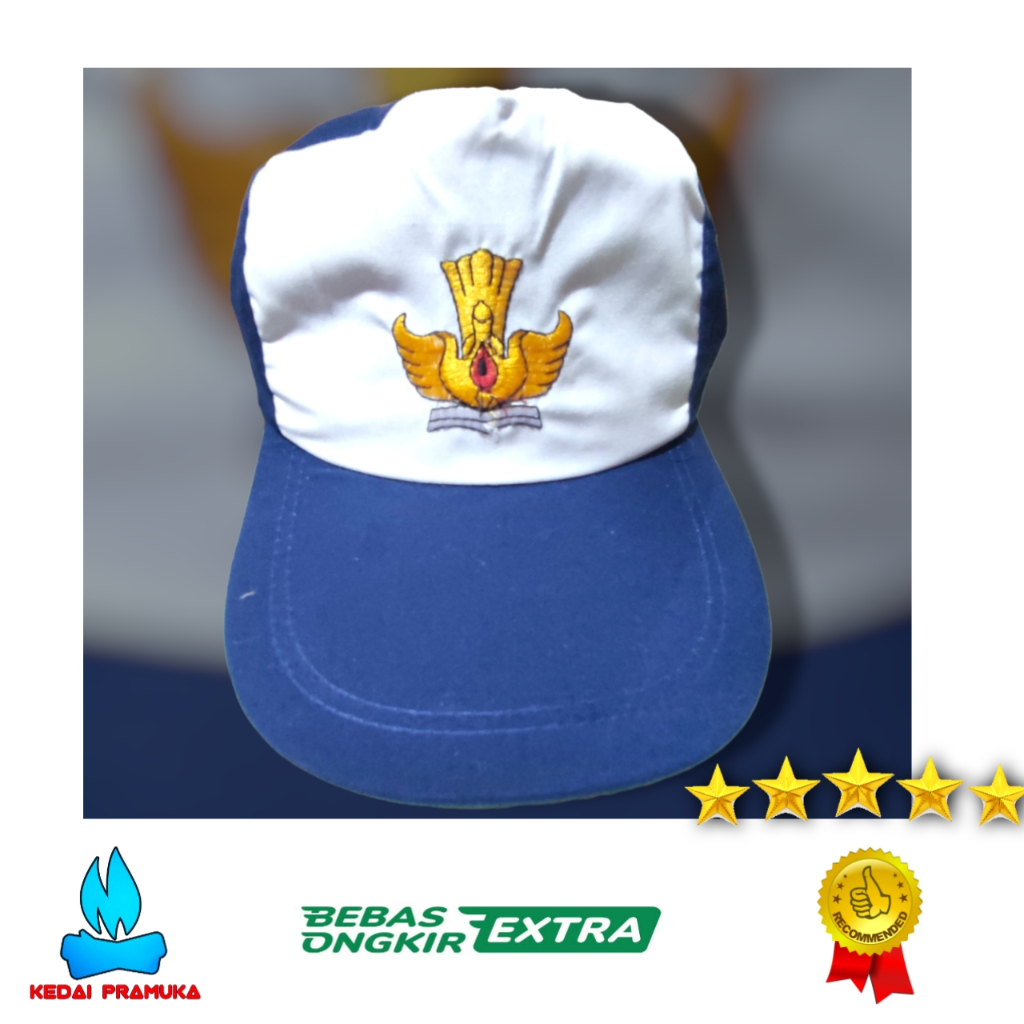 Jual Topi Sekolah SMP Lambang Bordir Setelan Perekat (Putra Putri ...