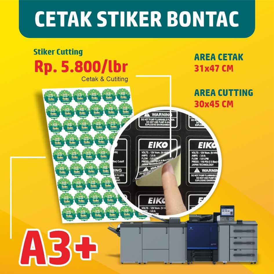 Jual Cetak Stiker Bontac A3+ Cetak Stiker Label Bontak Stiker Kemasan ...
