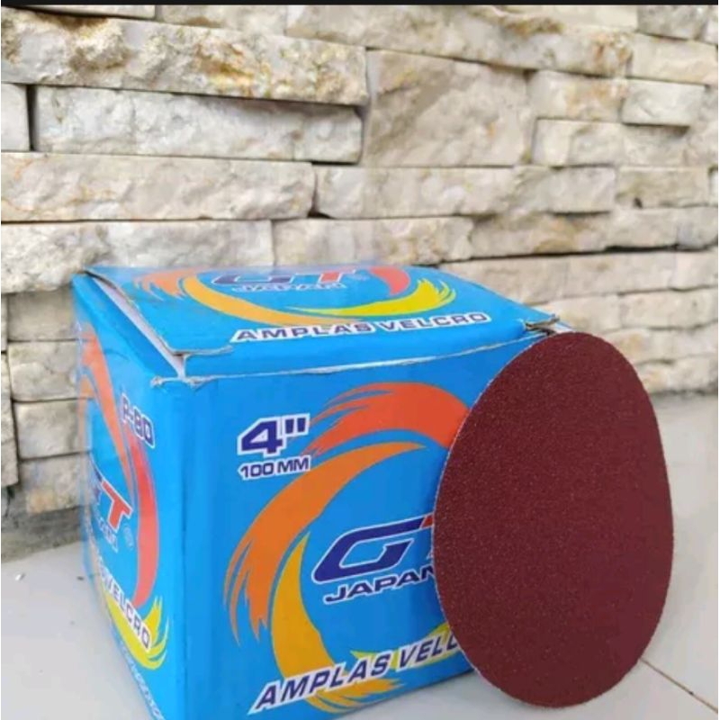Jual 100lembar amplas bulat velcro 4inch amplas bulat tempel mesin ...