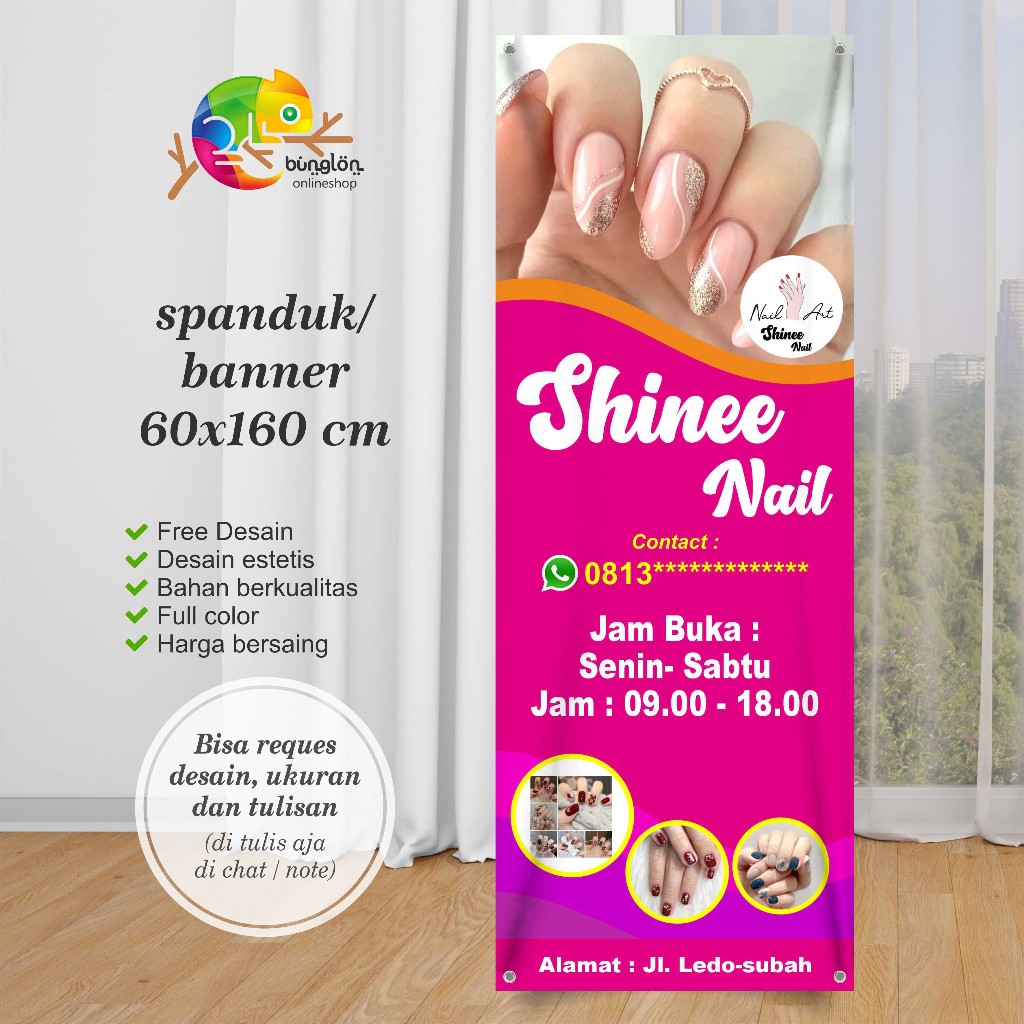 Jual 60x160 Spanduk Banner Nail Art, Eyelash, Salon, Dll | Shopee Indonesia