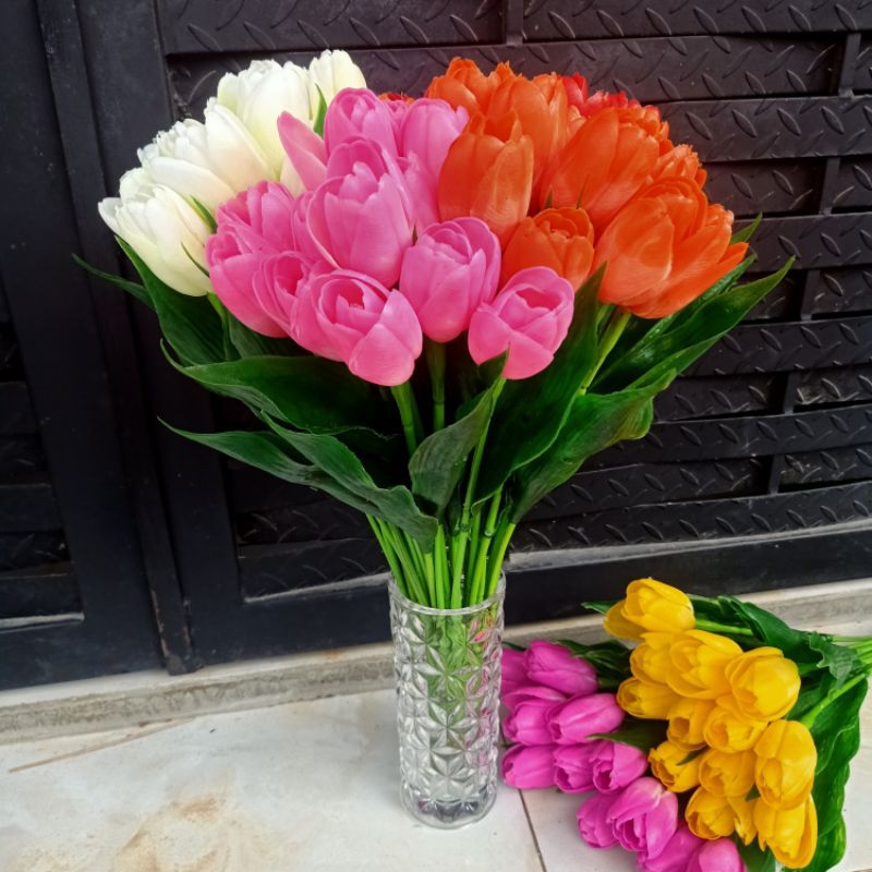 Jual DITARI BUNGA TULIP BESAR BUNGA TULIP ARTIFICIAL BUNGA PLASTIK ...