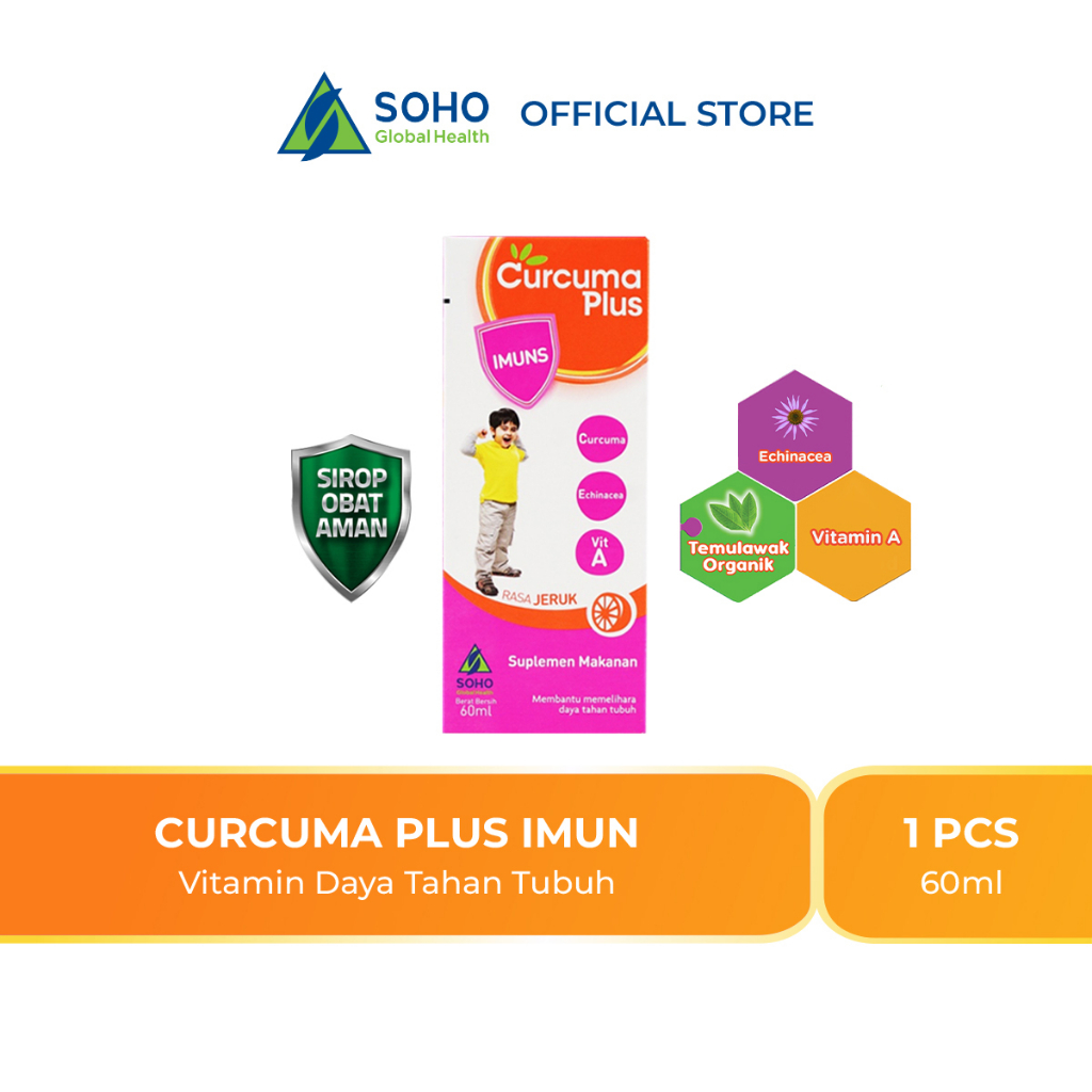 Jual Curcuma Plus Imuns Multivitamin Anak Ekstrak Temulawak Rasa Jeruk ...