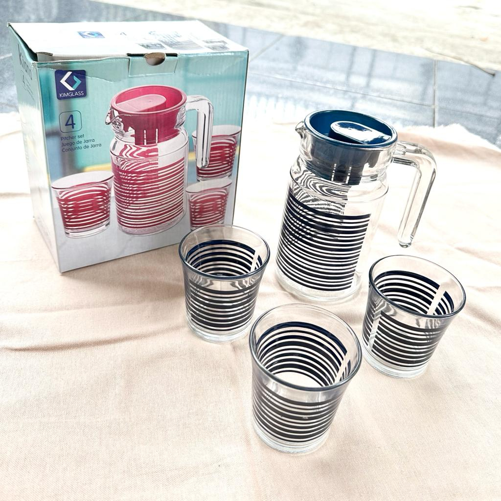 Jual Pitcher Set 4 in 1 Sudah Termasuk Gelas / Teko Kaca Set / Set ...