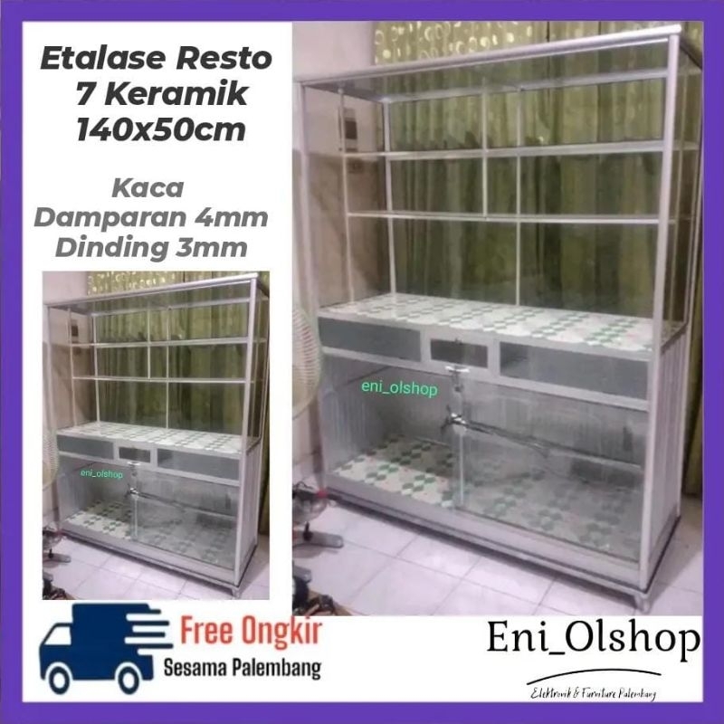 Jual Etalase Resto, Etalase Jumbo 7 Keramik 140x50cm, Etalase Jualan ...