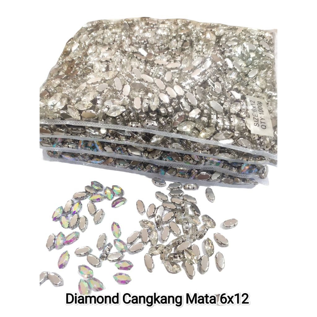 Jual DIAMOND CANGKANG / Permata Cangkang Mata 6x12 Grade A Kaca, 1000 ...