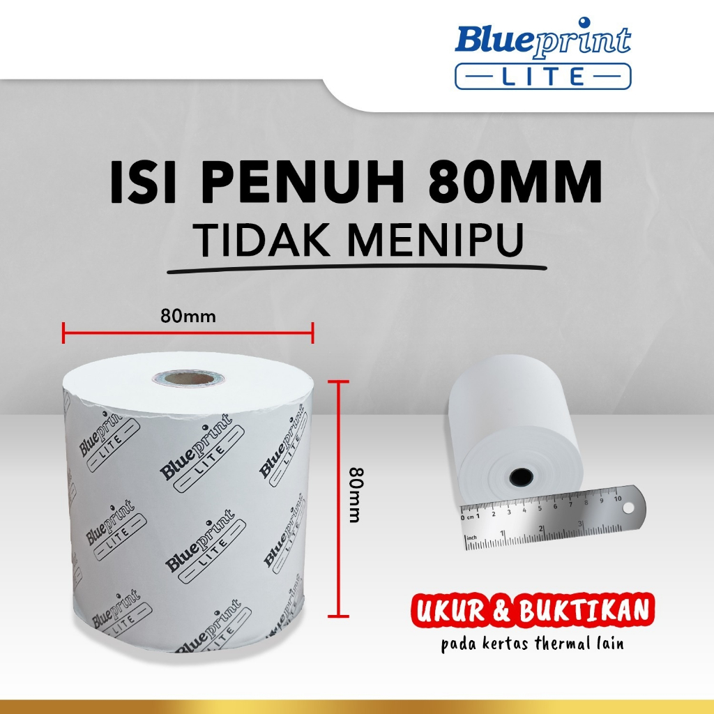 Jual Blueprint Lite Paper Thermal 80 × 80mm Kertas Struk 80x80 Nota ...