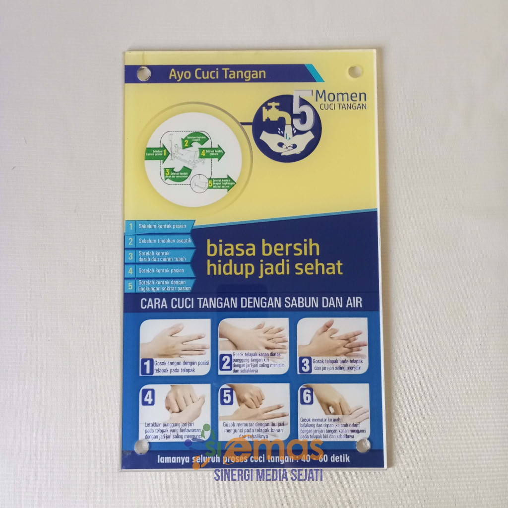 Jual Akrilik Panduan Cuci Tangan | Akrilik 5 Momen Cuci Tangan Khusus ...