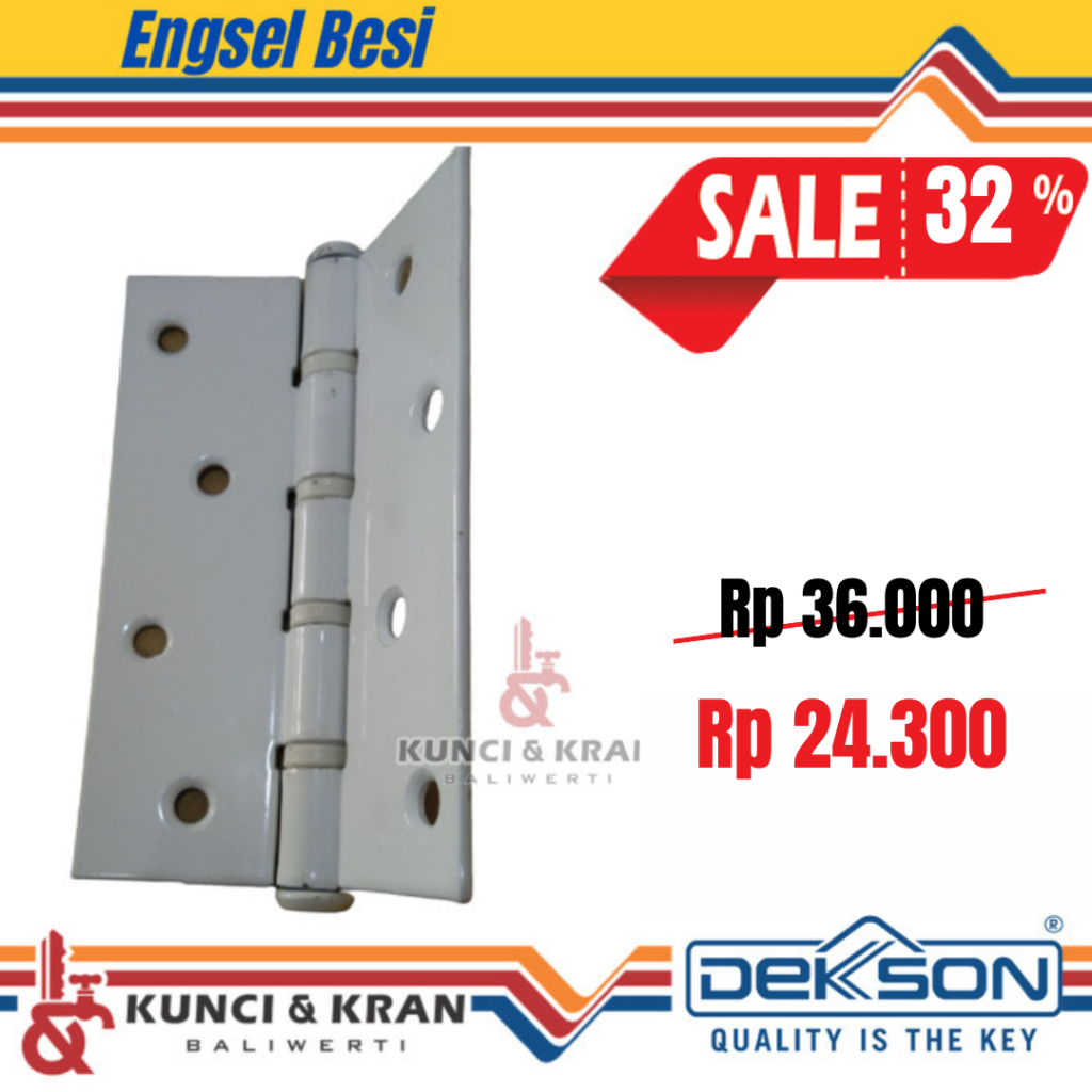 Jual Engsel Besi Dekkson NYLON ES IR 4X3X2 4NR WH Engsel Pintu Dekson ...