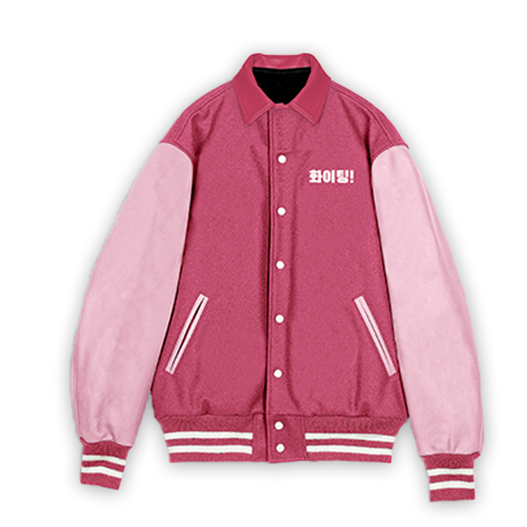 Jual Verkoop Varsity Jacket Hwaiting Pink | Shopee Indonesia