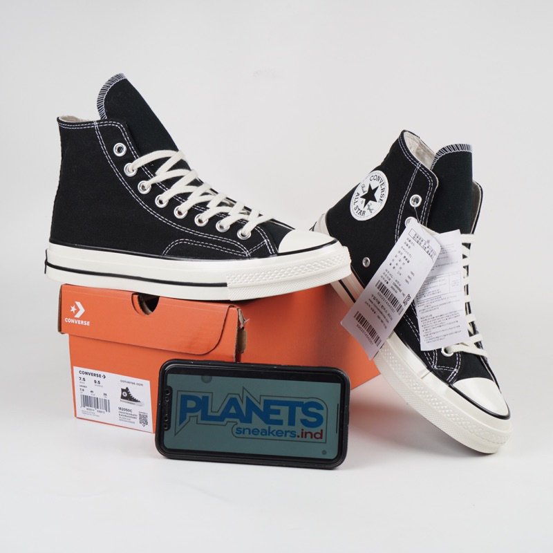 Jual Sepatu Converse Chuck Taylor All Star 70s High Black White ...