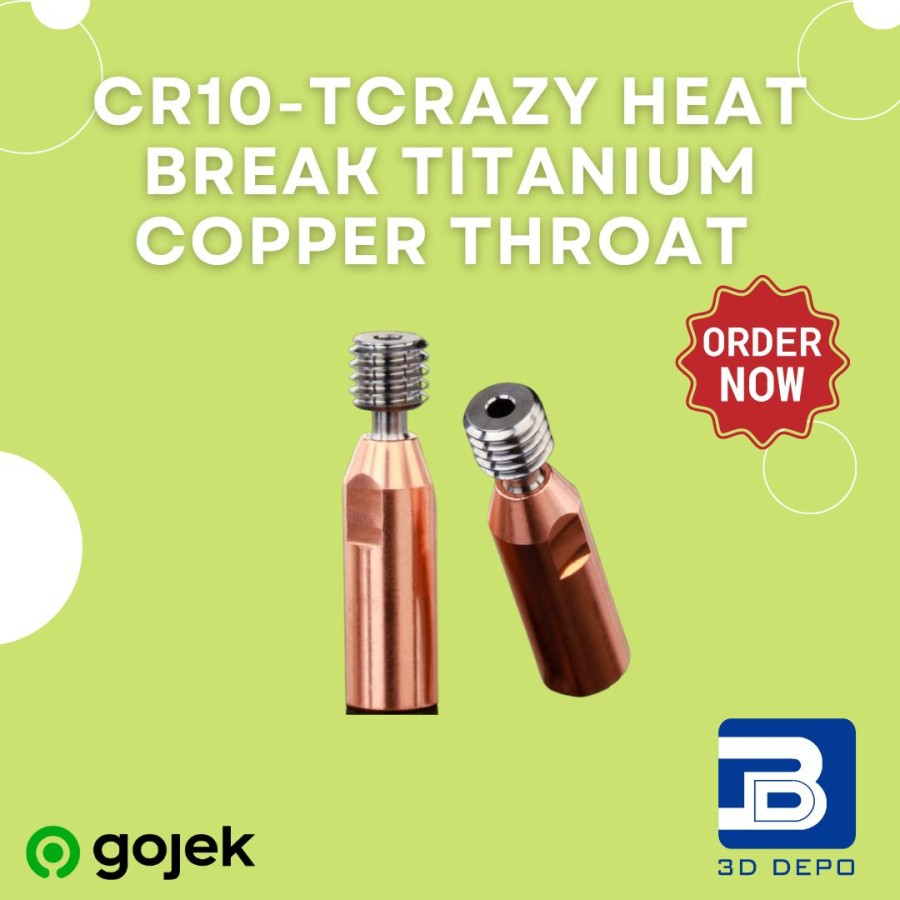 Jual All-Metal CR10-TCrazy Heat Break Titanium Copper Throat For CR10 ...
