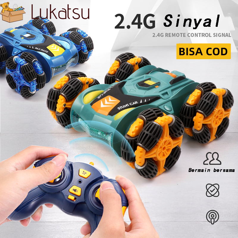 Jual Mainan Remote Control Stunt Mobil 360 Derajat Membalik Dua Sisi ...