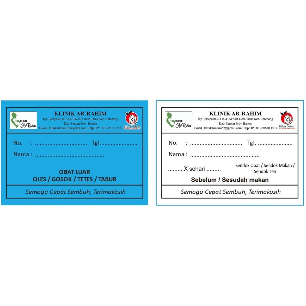 Jual STICKER ETIKET OBAT | Biru dan Putih | Shopee Indonesia