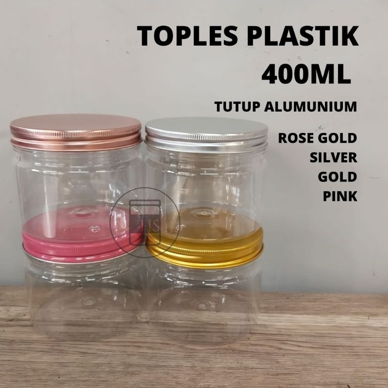 Jual HS PACKAGING PET Toples Tabung Plastik 400ml Tutup Aluminium ...