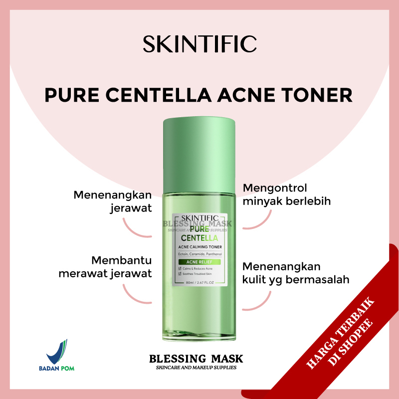 Jual SKINTIFIC Pure Centella Acne Calming Toner 80mL | Shopee Indonesia