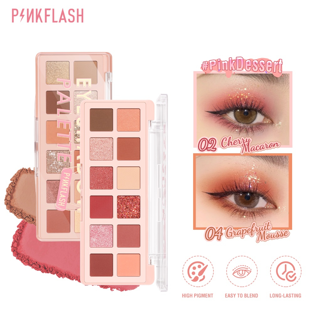 Jual [FREEGIFT] PINKFLASH Eyeshadow PF-E15/PINKFLASH PinkDessert 12 ...