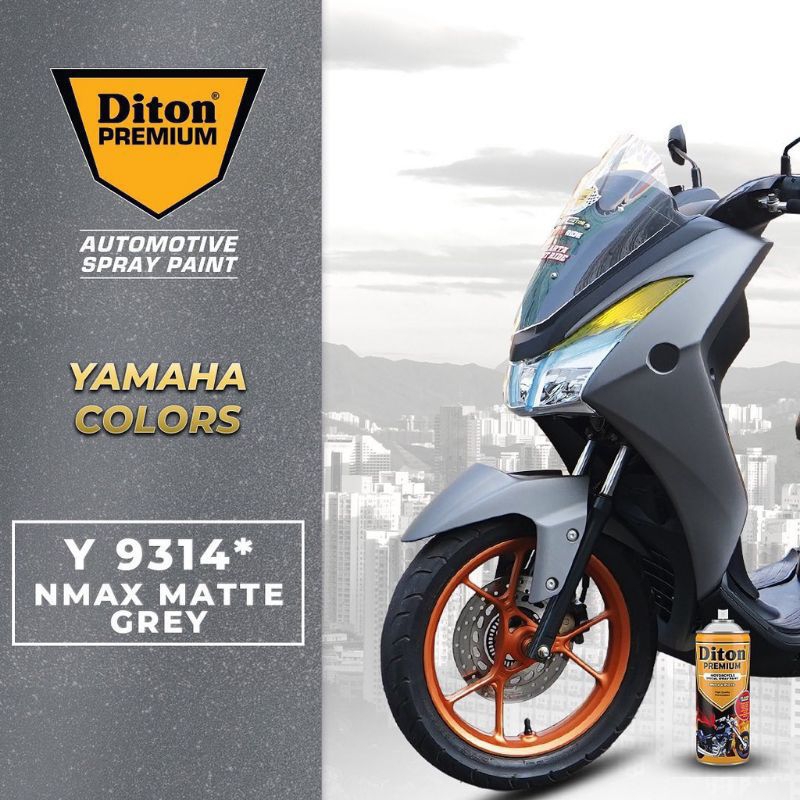 Jual DITON PREMIUM Y 9314 NMAX MATTE GREY CAT SEMPROT SPRAY PAINT WARNA ...