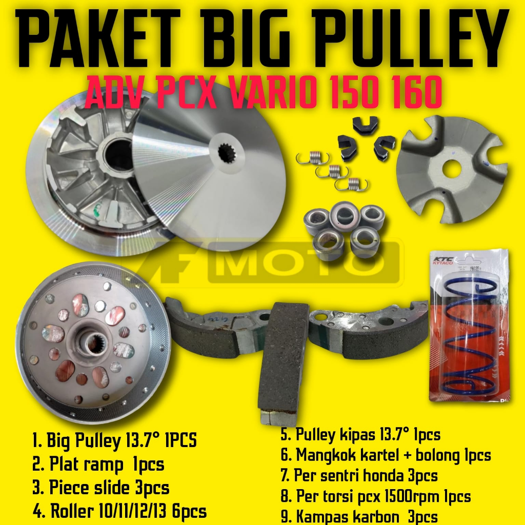 Jual PAKET BIG PULLEY ADV,PCX,VARIO 150/160 | Shopee Indonesia