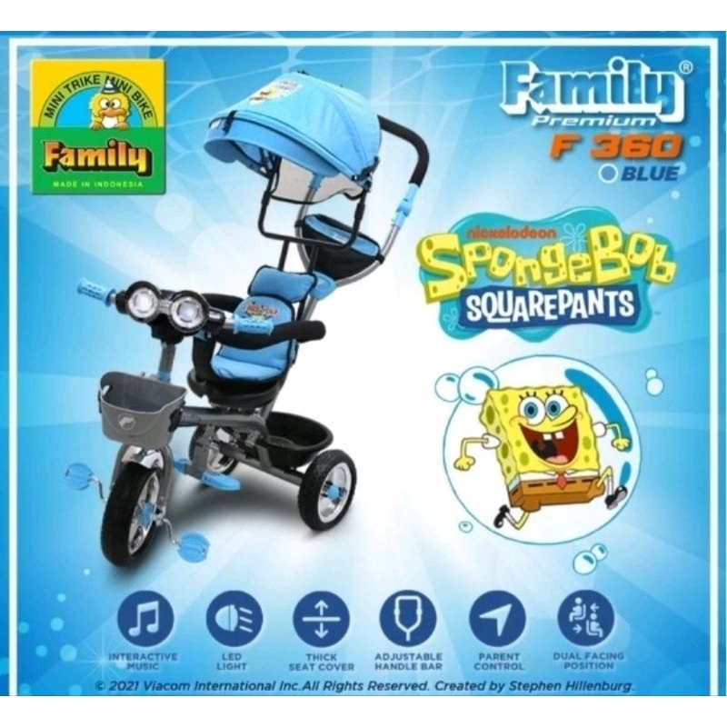Jual Sepeda Anak Roda 3 Family F-360 H Tricycle Anak kursi Puter ...