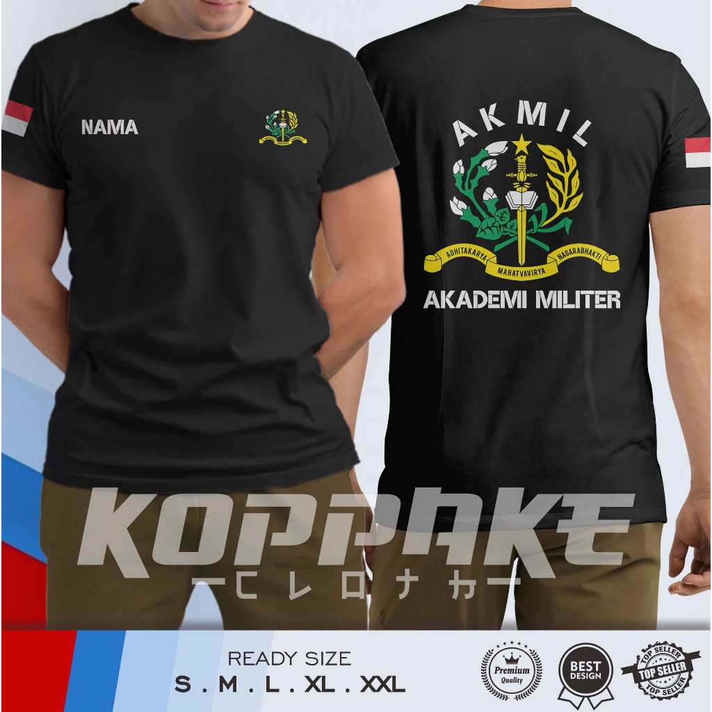 Jual Kaos AKMIL Akademi Militer v2 Gratis Nama Baju Distro | Shopee ...