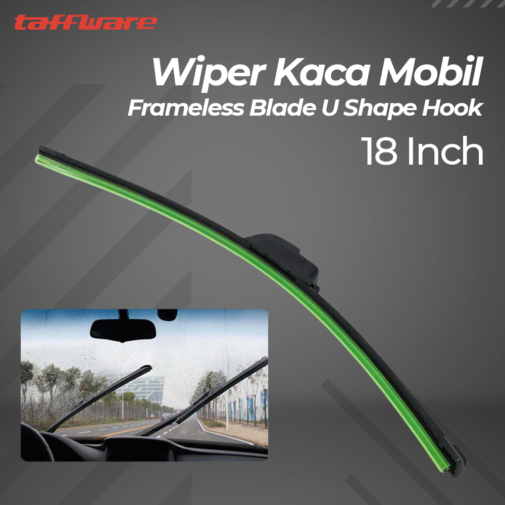 Jual Wiper Kaca Mobil Frameless Blade U Shape Hook 18 Inch - Black ...