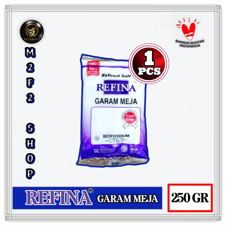 Jual Refina Salt Garam Meja Beryodium Bersih Putih Halus - 250 gr ...