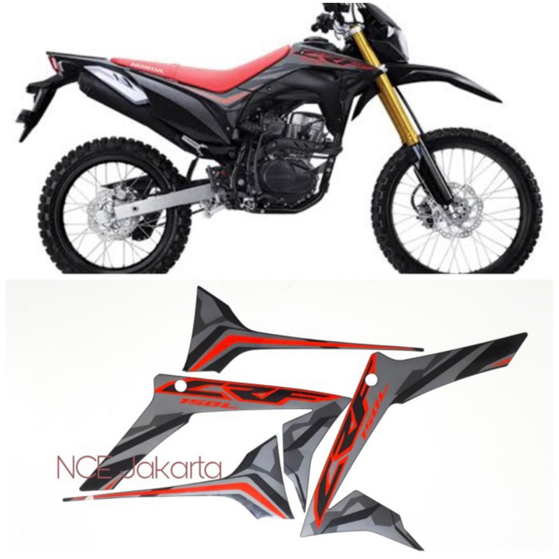 Jual STIKER STRIPING MOTOR CRF 2019 HITAM ABU LIS MERAH | Shopee Indonesia