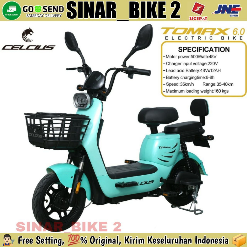 Jual Sepeda Listrik CELCIUS TOMAX 6.0 Electric E Bike 500 Watt (Versi ...
