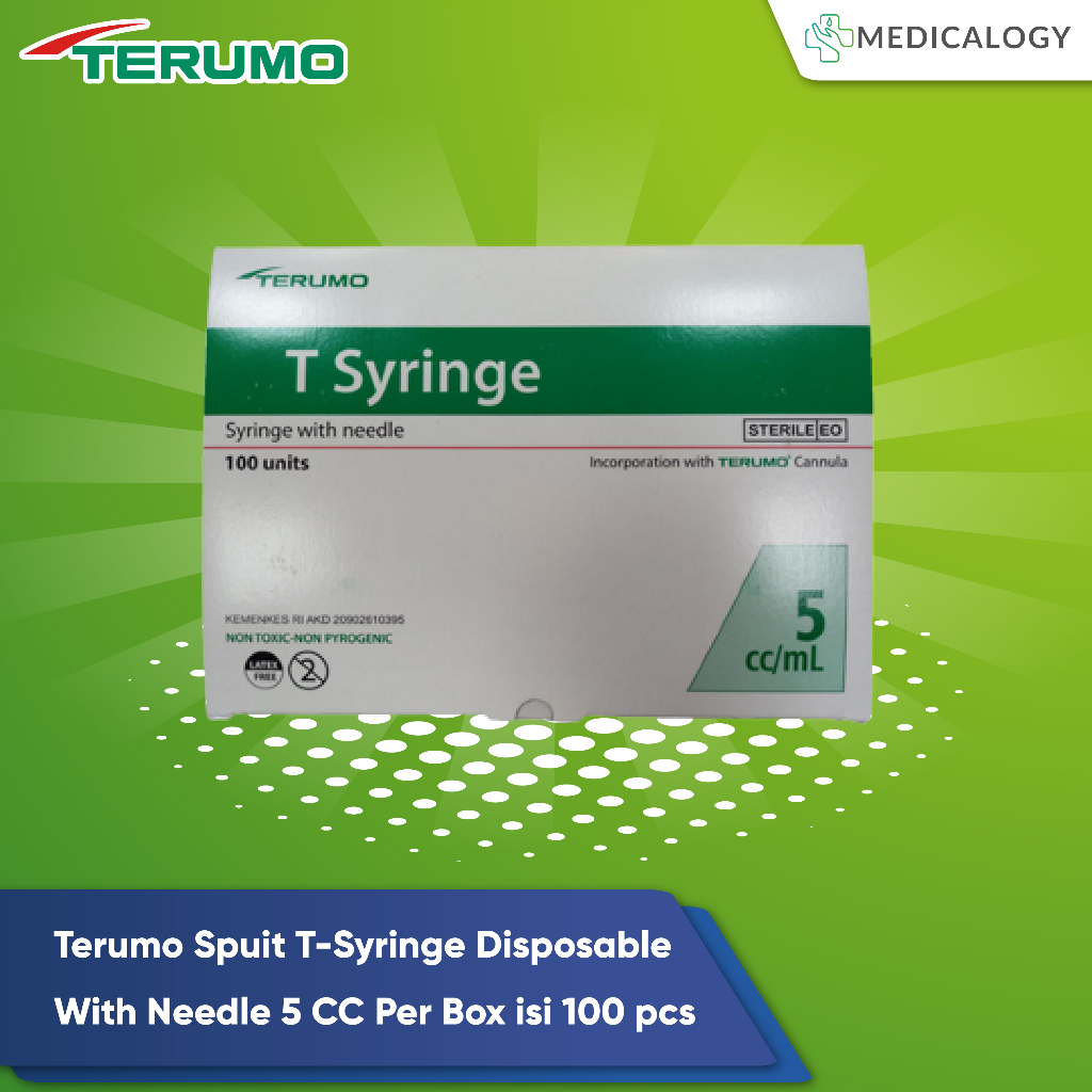 Jual Terumo Spuit T-Syringe Disposable With Needle 5 CC Per Box isi 100 ...