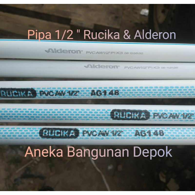 Jual Pipa Plaron PVC UK. 1/2 Inci Merk RUCIKA/Power & QuaD 1 BATANG | Shopee Indonesia