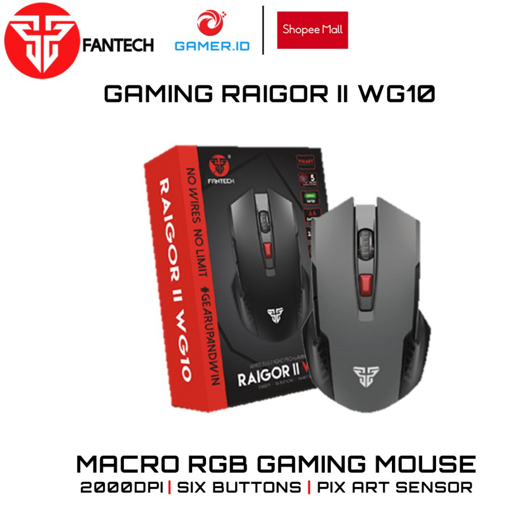 Jual FANTECH MOUSE WIRELESS GAMING RAIGOR II WG10 - BLACK/WHITE/RED ...