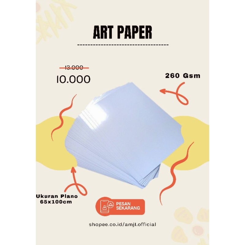Jual Kertas Art Paper Kertas Art Carton 260 Gsm Plano 65 X 100 Cm Shopee Indonesia