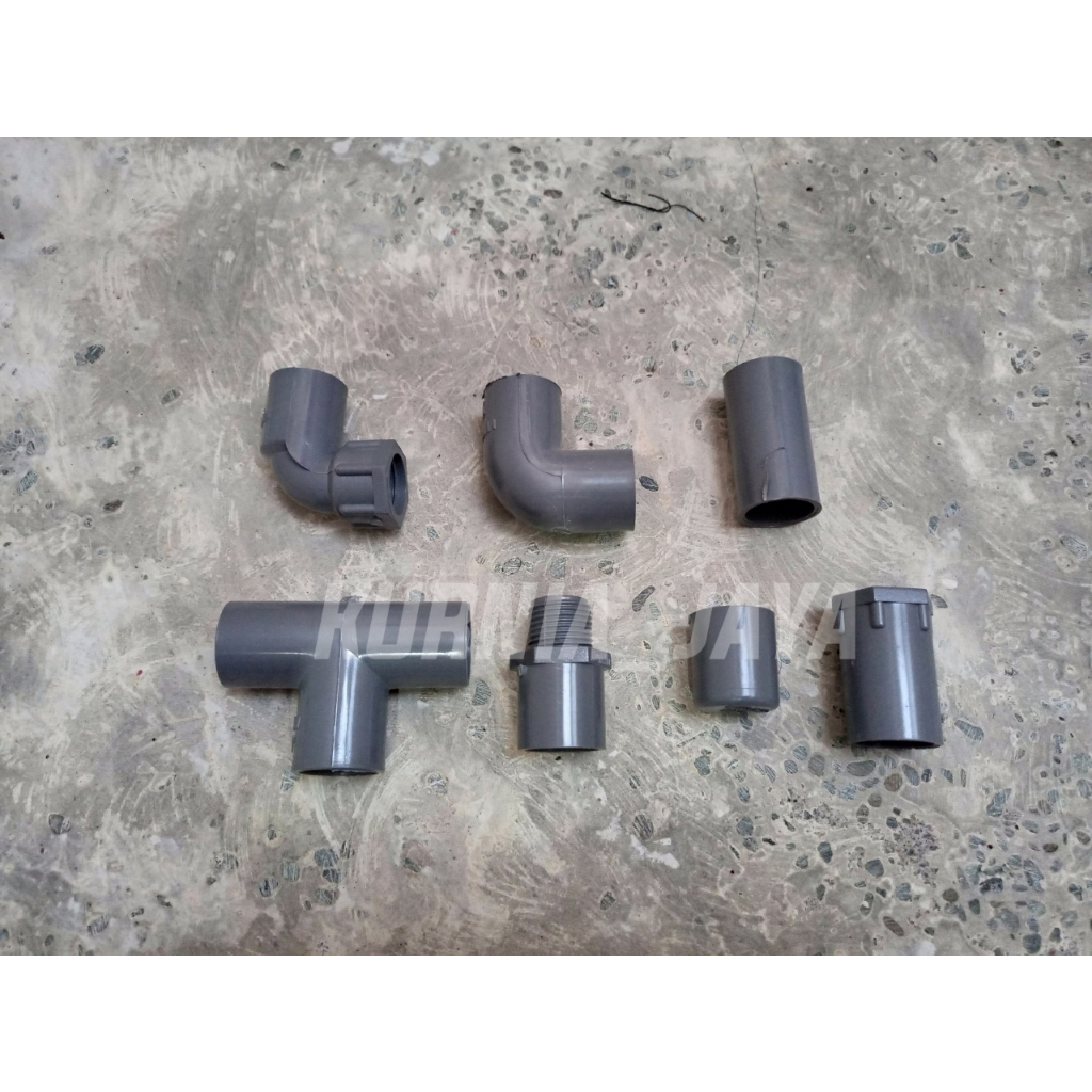 Jual SAMBUNGAN PIPA PVC UKURAN 1/2 INCH ( TEE, KNEE, KNEE DRAT DALAM ...