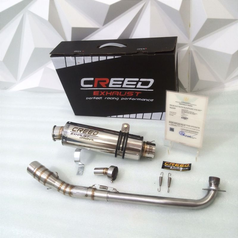 Jual knalpot racing creed exhaust + db killer for JUPITER Z, SUPRA X ...