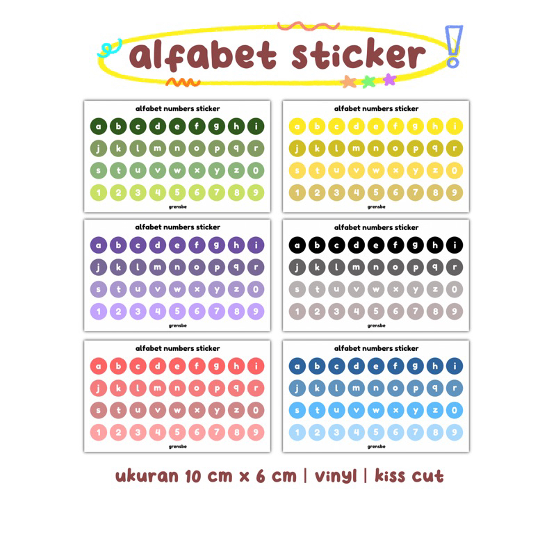Jual mini sticker alfabet huruf bulat deco planner bujo journal by ...