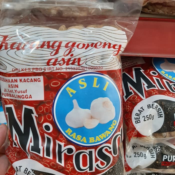 Jual Kacang Kulit Goreng Asin Rasa Bawang Asli Mirasa | Shopee Indonesia