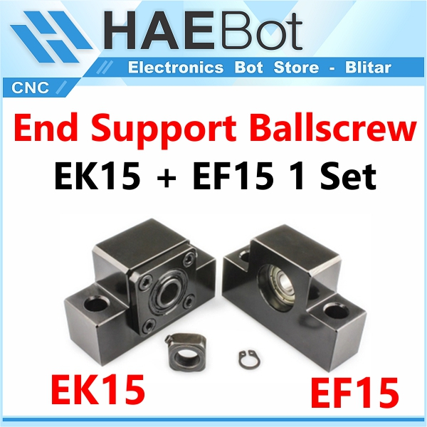 Jual [HAEBOT] EK15 EF15 EK EF 15 End Support Ballscrew SFU2005 Ball Screw Pillow Bearing Block ...