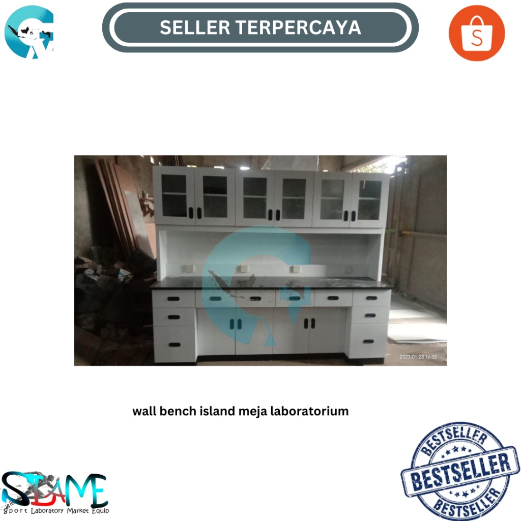 Jual wall bench island meja laboratorium | Shopee Indonesia