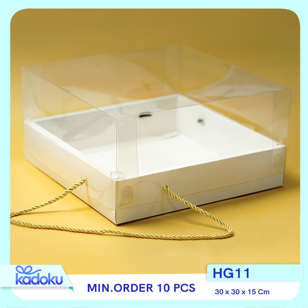 Jual Box Mika Transparan / Box Mika Handle Tali / Kotak Kue Mika / Box ...