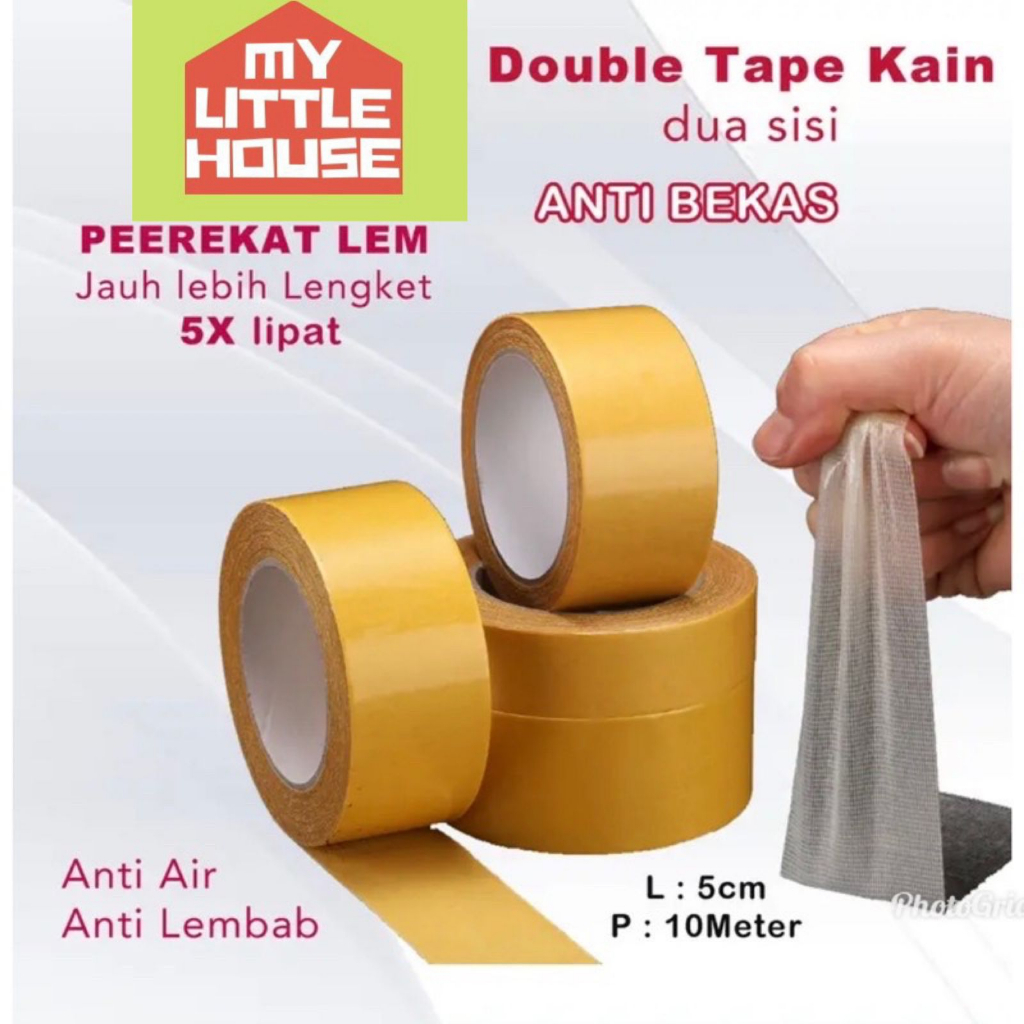 Jual Double Tape Kuning Super Kuat Tahan Air Isolasi Dua Sisi Cuaca ...