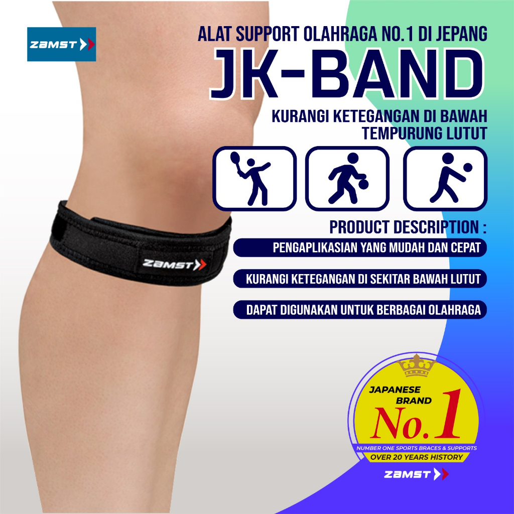 Jual Knee Support Jumpers Knee Deker Lutut Dengkul Zamst JK Band Patella Tendonitis Original ...