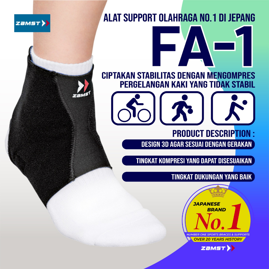 Jual Ankle Brace Support Zamst FA-1 Japan Original | Shopee Indonesia
