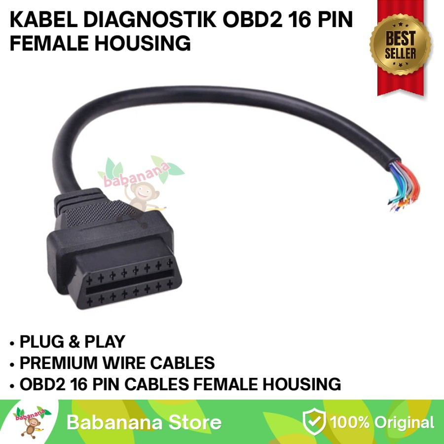 Jual Kabel OBD2 Female Extension Connector Cable Diagnostic Car Diagnostik OBDII OBD 2 OBD II ...