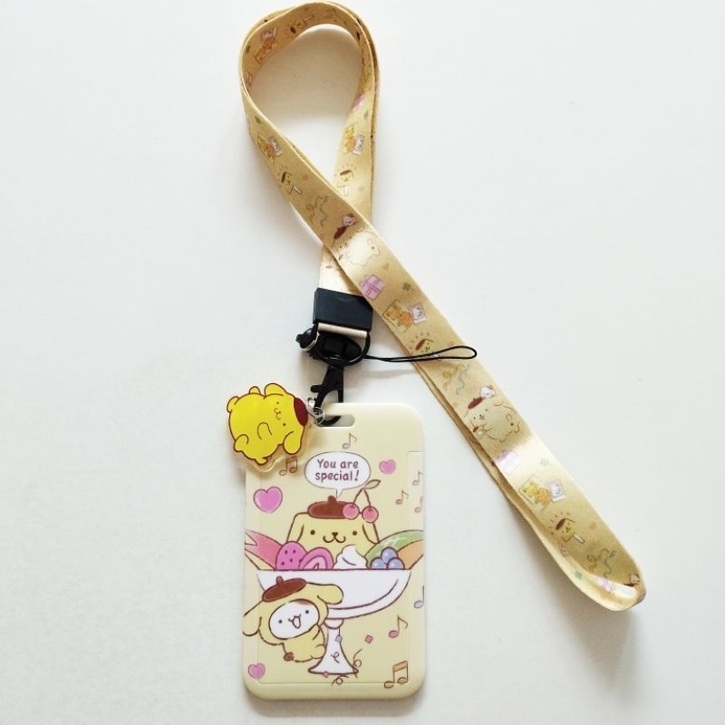Jual Pompompurin Sanrio ID Card Holder Lanyard 1 Name Tag Gantungan ...