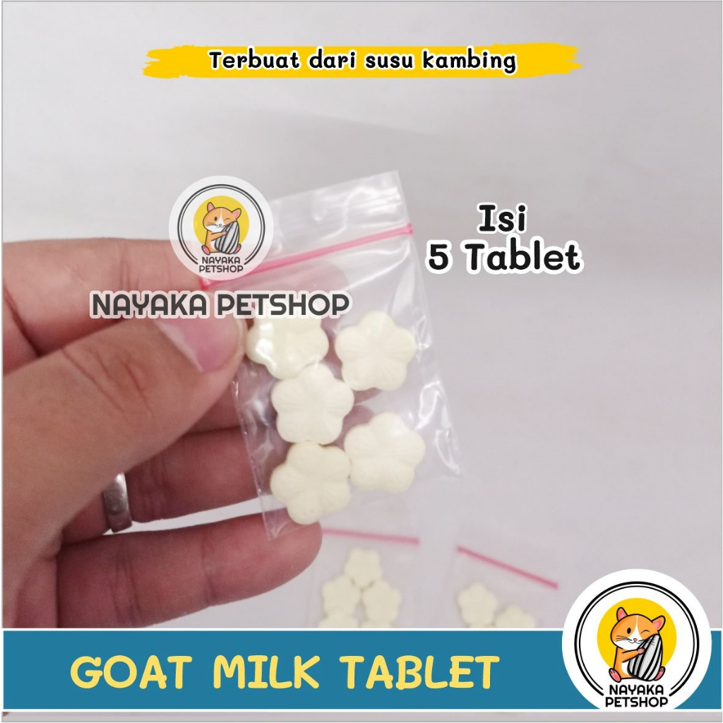 Jual Goat Milk Tablet Isi 5 Pcs Snack Hamster Tablet Susu Kambing ...