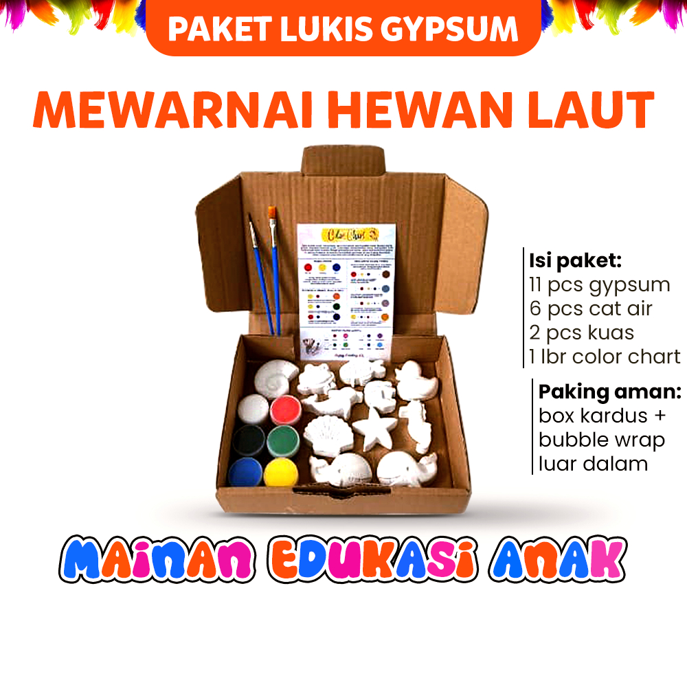 Jual Mainan Edukasi Anak Paket Melukis Mewarnai Patung Gipsum Set Alat ...