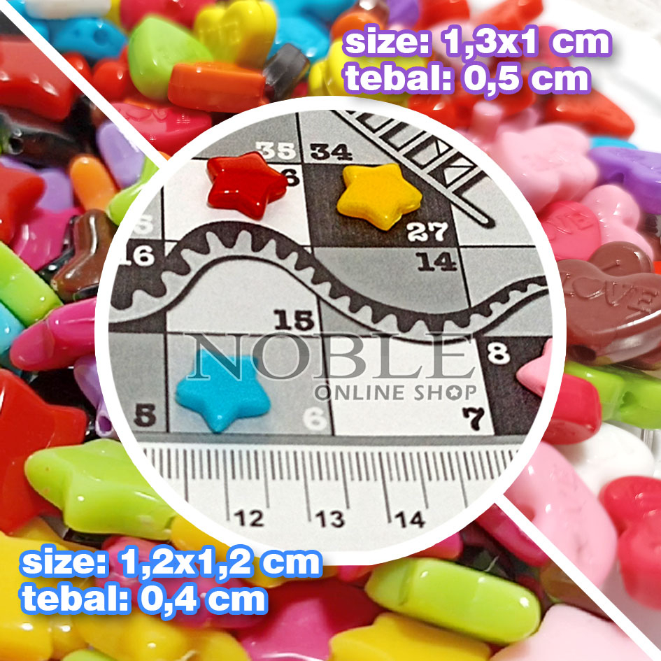 Jual [20 PCS] Mote Bidak Pion Star Heart Shape Multifungsi Kreatif Aksesoris Pelengkap Board ...