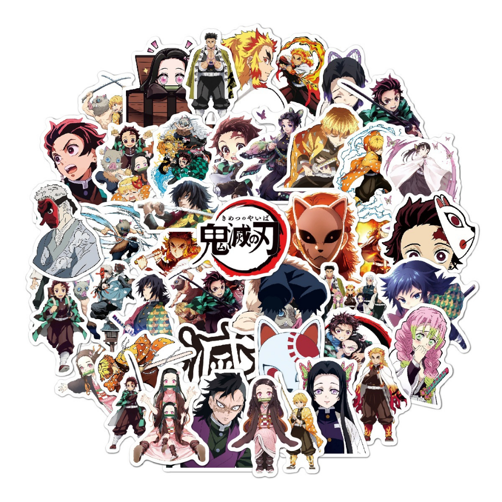 Jual 50pcs Anime Sticker DEMON SLAYER Stiker Label Skateboard HP Laptop ...