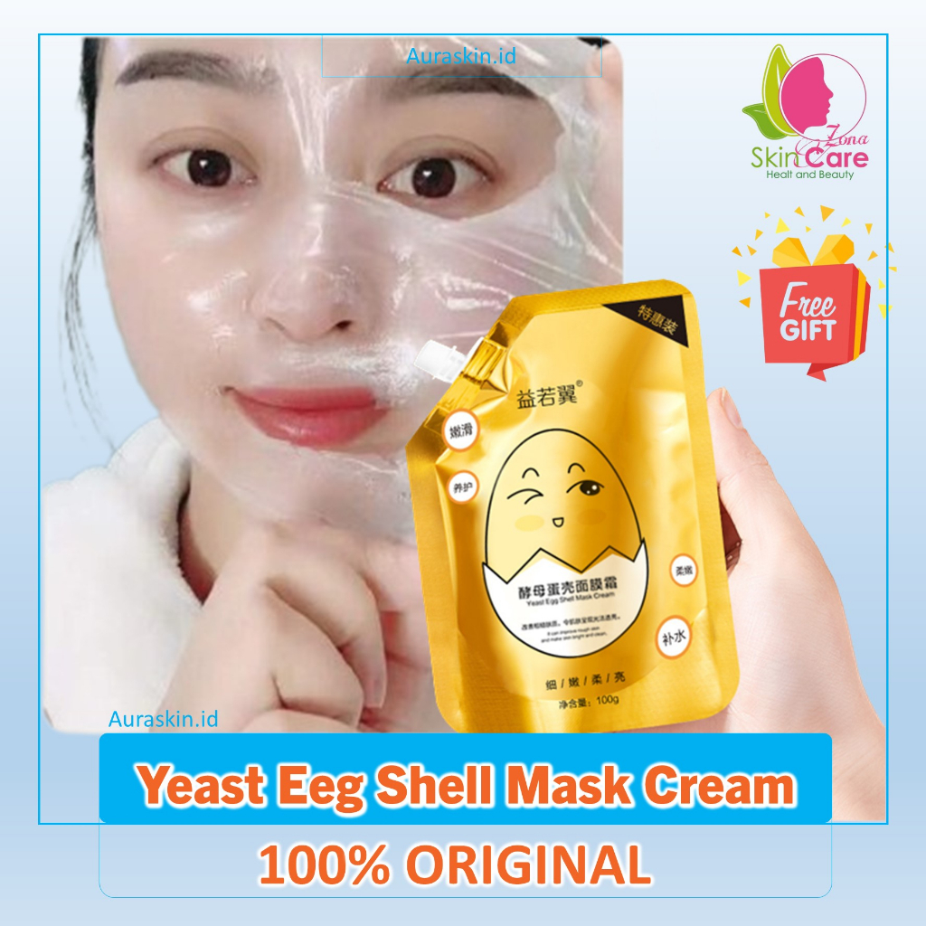 Jual Original Egg Shell Yeast Mask Cream Masker Wajah Cangkang Telur ...