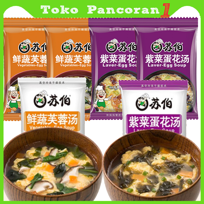 Jual SUP INSTAN/ kuah instan / soup instan/egg soup/zicai sup Rumput ...